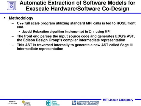 Ppt Automatic Extraction Of Software Models For Exascale Hardware Software Co Design