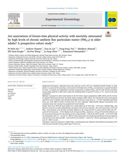 Pdf Are Associations Of Leisure Time Physical Activity With Mortality Attenuated By High