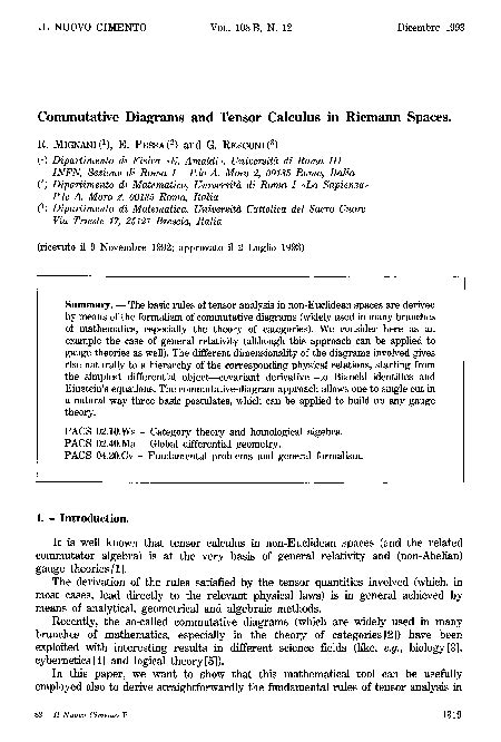 pdf commutative diagrams and tensor calculus in riemann spaces