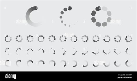Circular Loading Buffering Icons Vector Set Video Ready For Animation