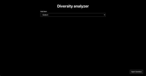 Diversity Analyzer Forked Codesandbox