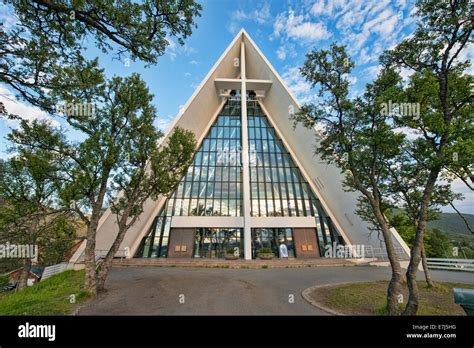 The Ishavskatedralen Arctic Cathedral And Midnight Sun Landmark Of