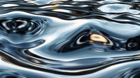 Abstract Metallic Fluid Ripples Premium Ai Generated Image