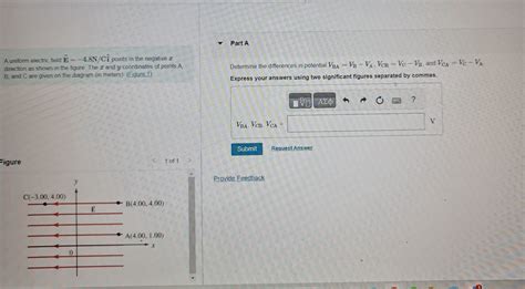 solved part aa uniform electric field vec e 4 8nchat i