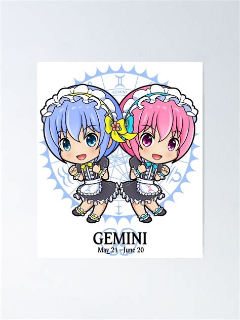 Cute Gemini Chibi Zodiac Cosplayer Poster For Sale By Ellymellow Redbubble