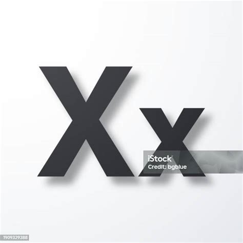 문자 X 대문자와 소문자입니다 흰색 배경에 그림자가 있는 아이콘 3차원 형태에 대한 스톡 벡터 아트 및 기타 이미지 3차원