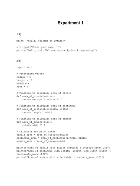 Fe Python Practical Pdf Area Mathematics