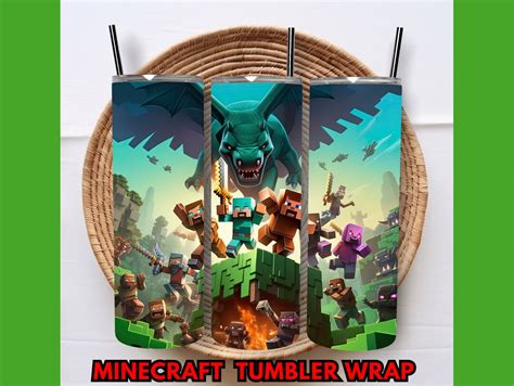 Minecraft Tumbler Wrap Design Minecraft Sublimation Wrap 20oz Tumbler