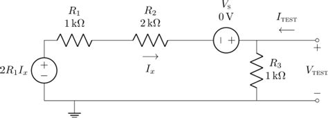 Circuit Analysis Thevenins Theorem Finding Rth With Dependent Source Electrical