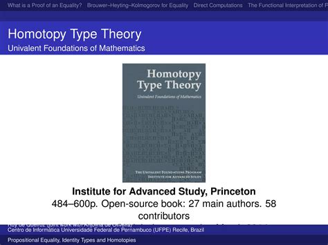 propositional equality identity types and homotopies ppt