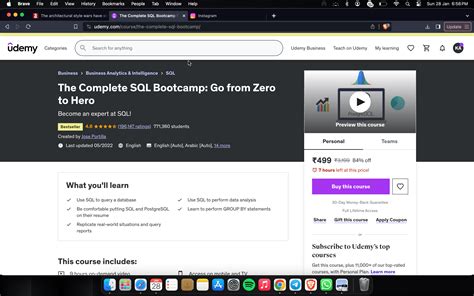 Hi Everyone Wanted To Learn Sql From Scratch Was Planning To Buy This Course On Udemy Please