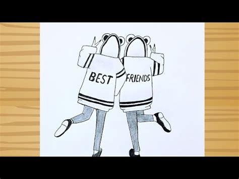 How To Draw A Girls Frienship Pencil Sketch Frienship Drawing BFF Drawing Tutorial Step By