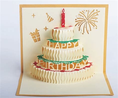 3d Pop Up Birthday Card Birthday Cake Etsy