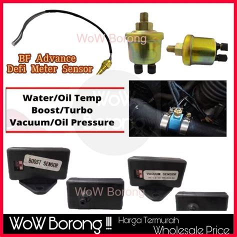 Sensor Defi Meter Gauge Water Oil Temperature Boost Turbo Vacuum