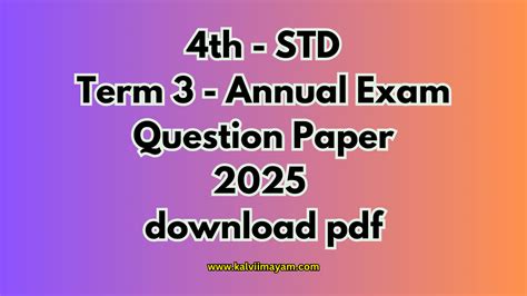 4th Science Term 3 Question Paper 2025