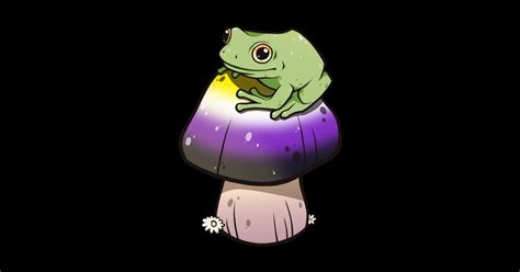 Nonbinary Pride Mushroom Frog Saltuurn Sticker TeePublic
