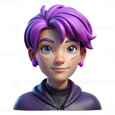 Magnificent Rustic Portrait Of A Non Binary Person With Vibrant Purple