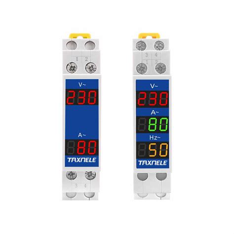 Din Rail 18mm Voltage Current HZ Meter AC 80 500V 220V 380V 100A Modular Voltmeter Ammeter LED
