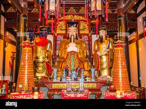China Old City Of Shanghai Altar At The Main Hall Of The City God