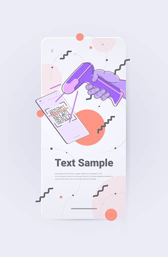 스마트폰 화면 전자 디지털 기술 전자 결제 검증에 대한 바코드 스캐너 스캔 Qr 코드 Qr코드에 대한 스톡 벡터 아트 및 기타 이미지 Qr코드 개념 건강관리와 의술