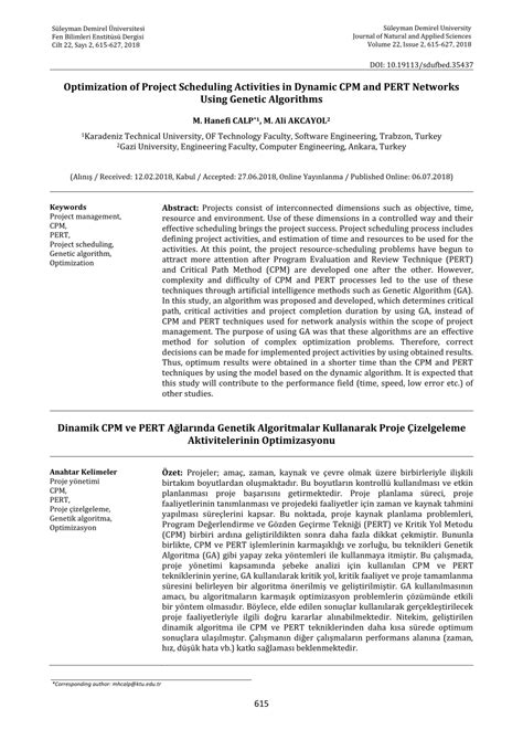 Pdf Optimization Of Project Scheduling Activities In Dynamic Cpm And