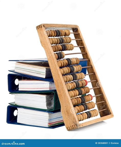 Mathematical Calculator Abacus With Papers Stock Image Image Of