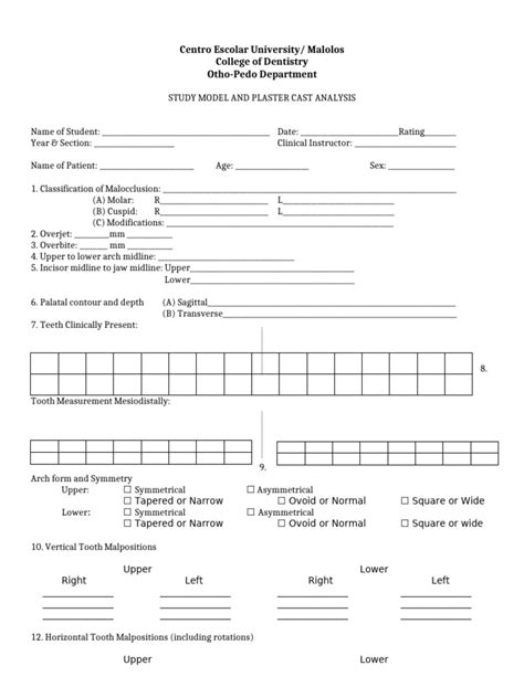 Study Cast Analysis For Mda And Ortho Pedo Clinical Copy 4 Pdf