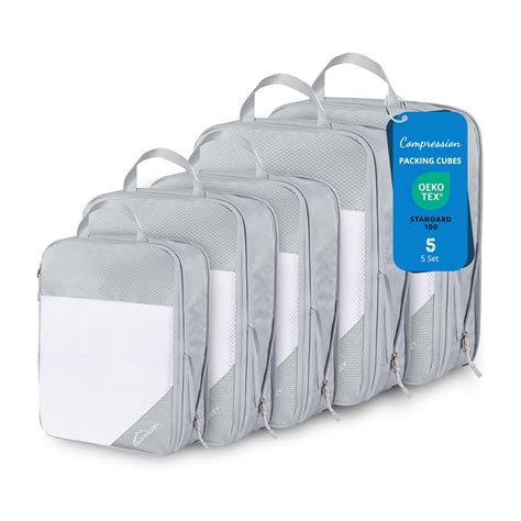 Compression Packing Cubes 5 Set Packing Cubes For Travel Compression Lightweight Compressible