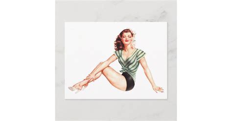 Beautiful Vintage Pin Up Girl Postcard
