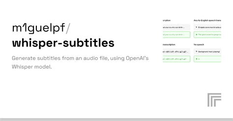 m1guelpf whisper subtitles run with an api on replicate