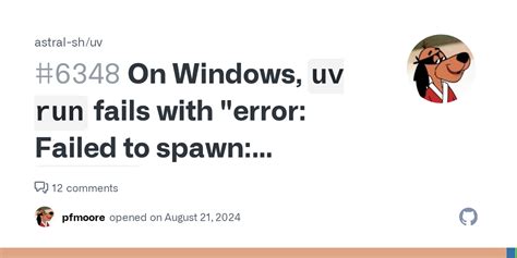 on windows `uv run` fails with error failed to spawn `python