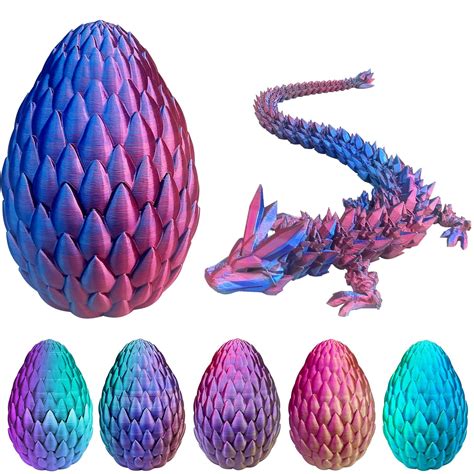 Wlq Dragon Eggs With Dragon Inside 165 Inch Large 3d Printed Dragon