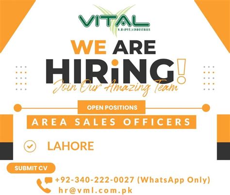 Umar Hameed On Linkedin Vacancy Openpositions Lahore Salesofficer