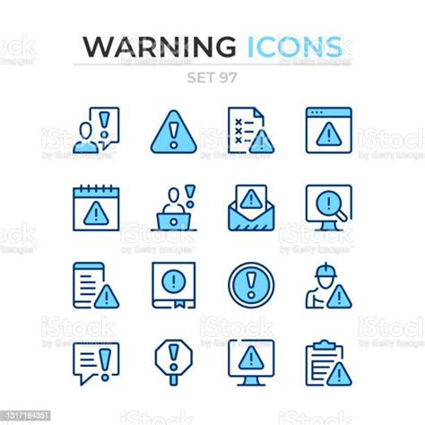 경고 아이콘입니다 벡터 선 아이콘이 설정됩니다 프리미엄 품질 심플한 얇은 라인 디자인 현대 윤곽 기호 컬렉션 그림 아이콘에 대한 스톡 벡터 아트 및 기타 이미지 Istock