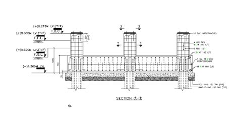 Section Details Of Pile Cap And Pedestal For Equipment Foundation Has Given In This 2d Autocad