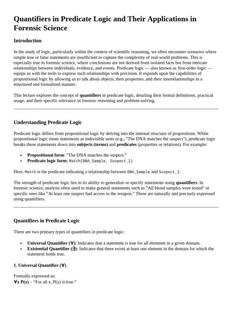 il predicate logic quantifiers and their applications in forensic