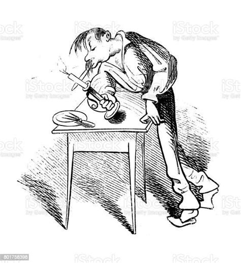 완전히 취한 중 년 남자입니다 해 학적인 장면 1867일러스트 레이 션 1860 1869 년에 대한 스톡 벡터 아트 및 기타 이미지 1860 1869 년 1867년