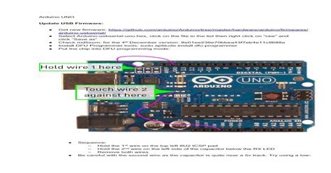 arduino uno update usb firmware put the chip into dfu · value