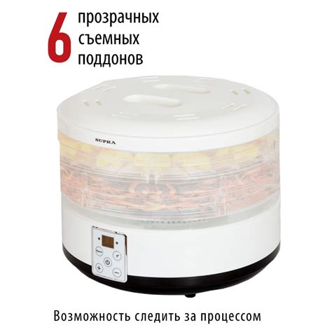 Сушилка для овощей фруктов Supra Dfs 320 6 поддонов 500 Вт в Москве цены фото отзывы