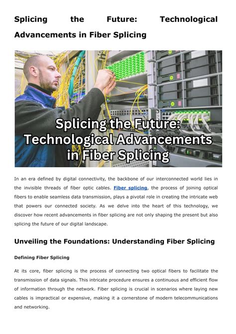 Ppt Splicing The Future Technological Advancements In Fiber Splicing Powerpoint Presentation
