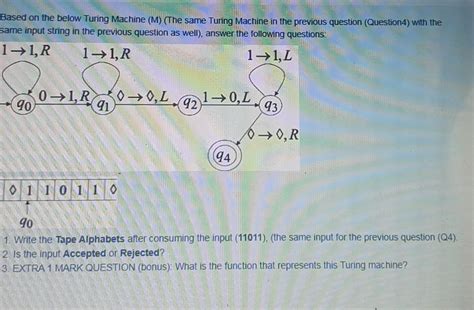 solved based on the below turing machine m the same