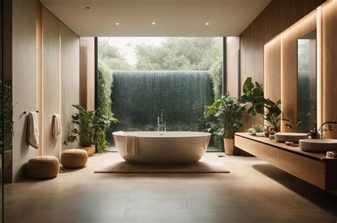 Premium Photo Large Bathroom With Shower