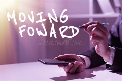 Handwriting Text Moving Foward Word For Towards A Point Move On Going