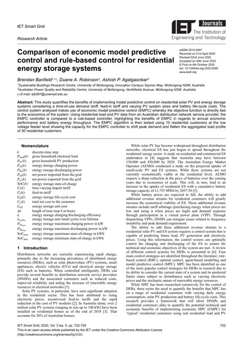 Pdf Comparison Of Economic Model Predictive Control And Rule Based
