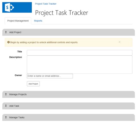 Sharepoint Project Task Tracker App Support And Documentation