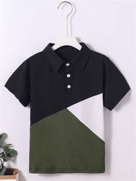 اولاد قميص بولو ألوان متجانسة