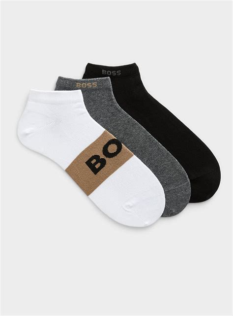 Smalllarge Logo Ped Socks 3 Pack Boss Simons