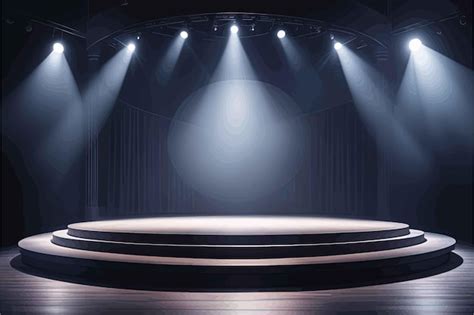 Premium Vector 3 D Rendering Stage With Light On Background3 D