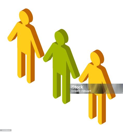 남자 사인 세 사람의 실루엣은 전체 길이 스탠드 손 녹색과 노란색 남자 아이콘을 개최 가득 찬에 대한 스톡 벡터 아트 및 기타 이미지 가득 찬 개념 남자 Istock