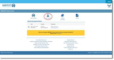 My Clinical Information – MyMoffitt Patient Portal Tutorials
